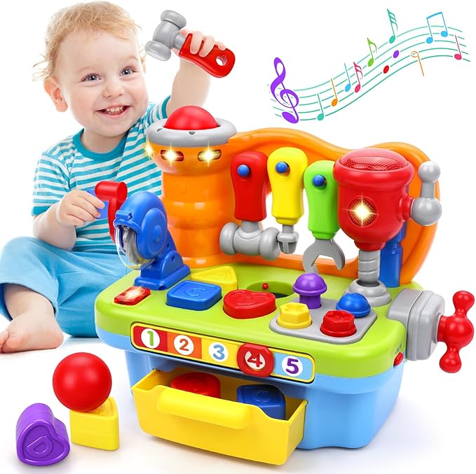 Musical Toddler Tool Bench Montessori Educational Toys with Sound ...